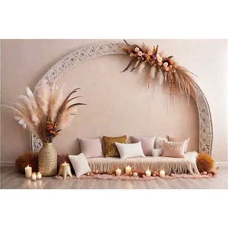 Bohemia Birthday Party Backdrop Photography Living Room Flower Thatch ...