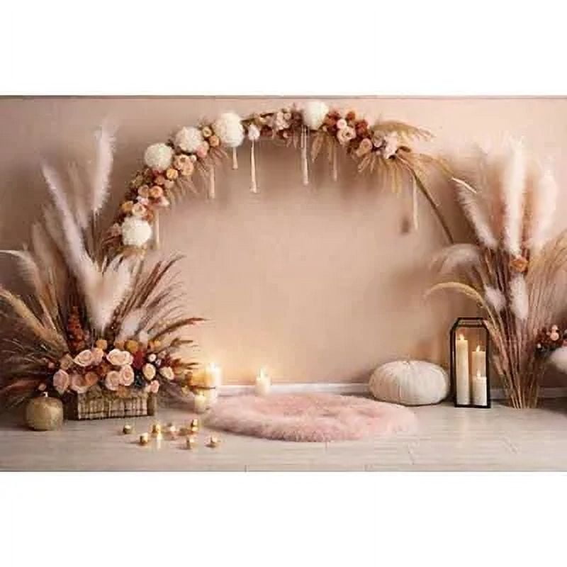 Bohemia Birthday Party Backdrop Photography Living Room Flower Thatch ...