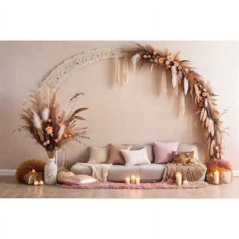 Bohemia Birthday Party Backdrop Photography Living Room Flower Thatch Photoz Background Child ...