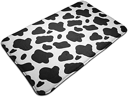 Bohemia Black and White Cow Print Bath Mats No Slip Bathroom Rugs ...