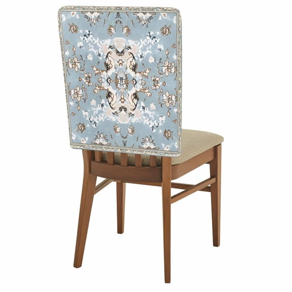 Bohemia Blue Chair Back Covers Set of 4, Retro Boho Ethnic Farmhouse ...