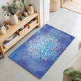 Bohemia Blue Flower Gradient Rectangle Rug 2'x3' Retro Country Blossom ...