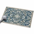 Bohemia Blue Pattern Area Rug, Vintage Ethnic Style Non-Slip Felt ...