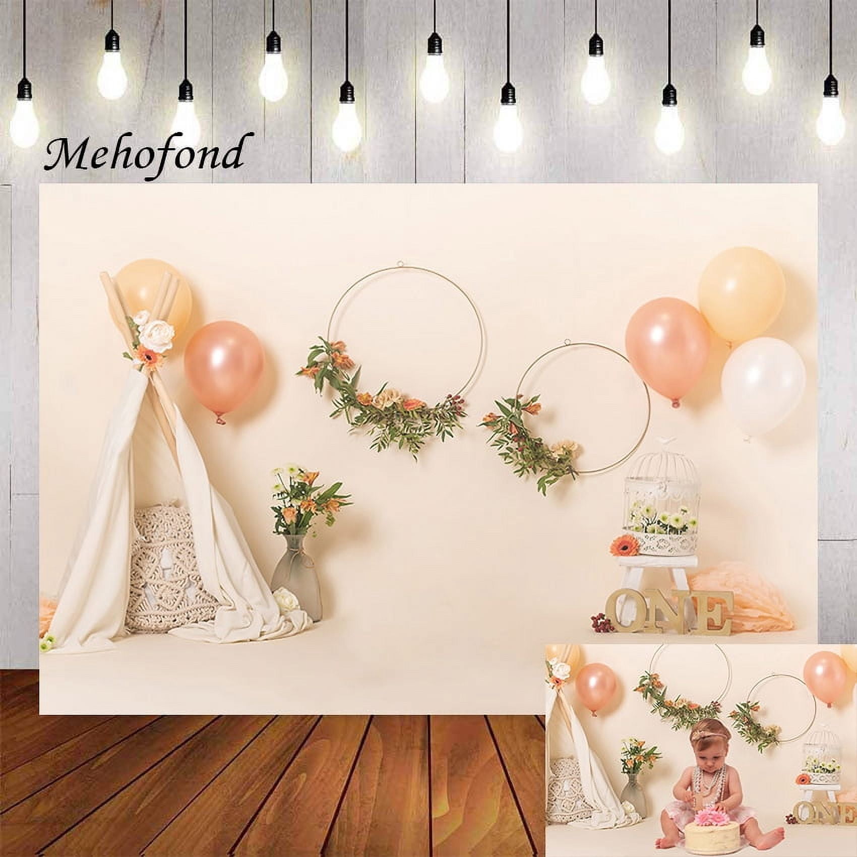 Bohemia Boho Camping Tent Flower Garden Girl 1st Birthday Cake Smash r ...