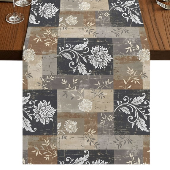 Bohemia Burlap Cotton Table Runner 14x72 Inches Long, Retro Rustic ...