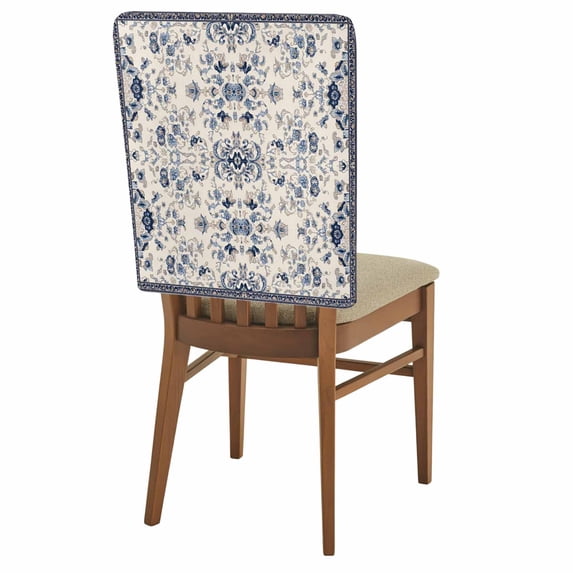 Bohemia Chair Back Covers Set of 8, Blue Retro Boho Ethnic Farmhouse ...