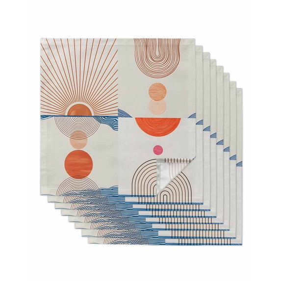 Bohemia Cloth Napkins Set of 8 Reusable Dinner Napkins, Modern Abstract ...