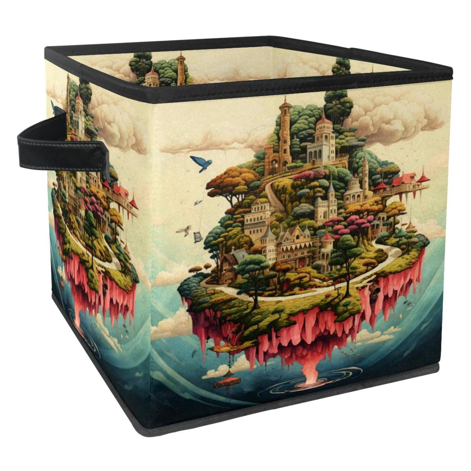 Bohemia Collapsible Cube Organizer Storage Bin with Handle, 10.8"x10.5 ...