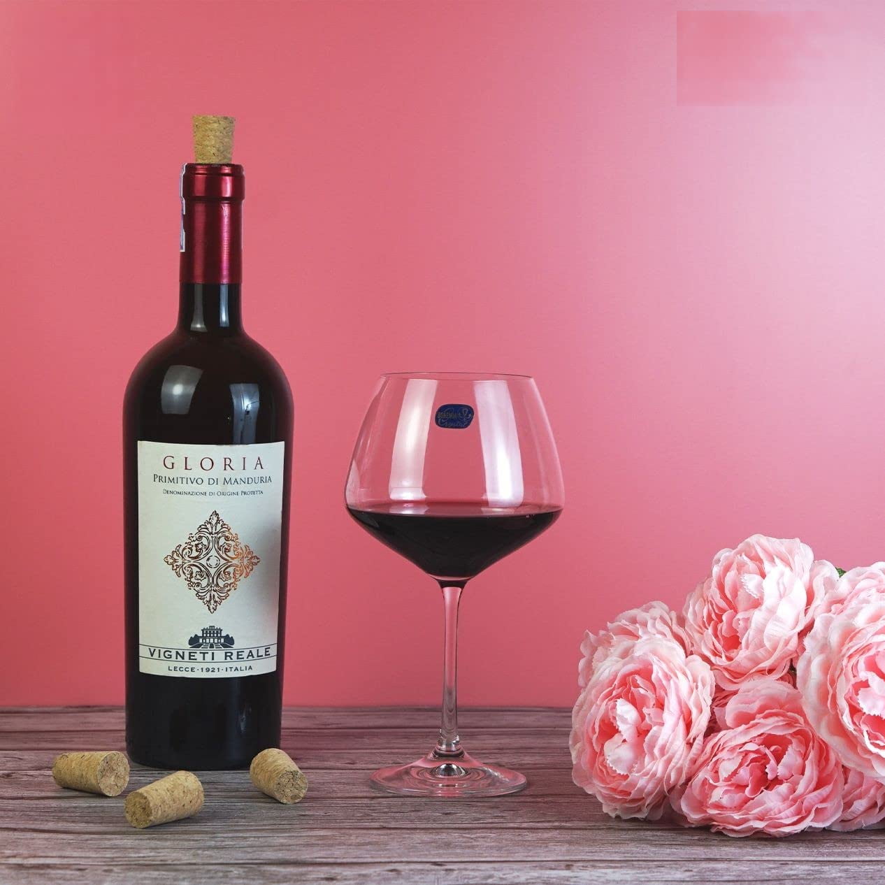 Bohemia Crystal Giselle Glass 580ml Set of 6 Luxurious Glassware for Red White Wine Gin ...