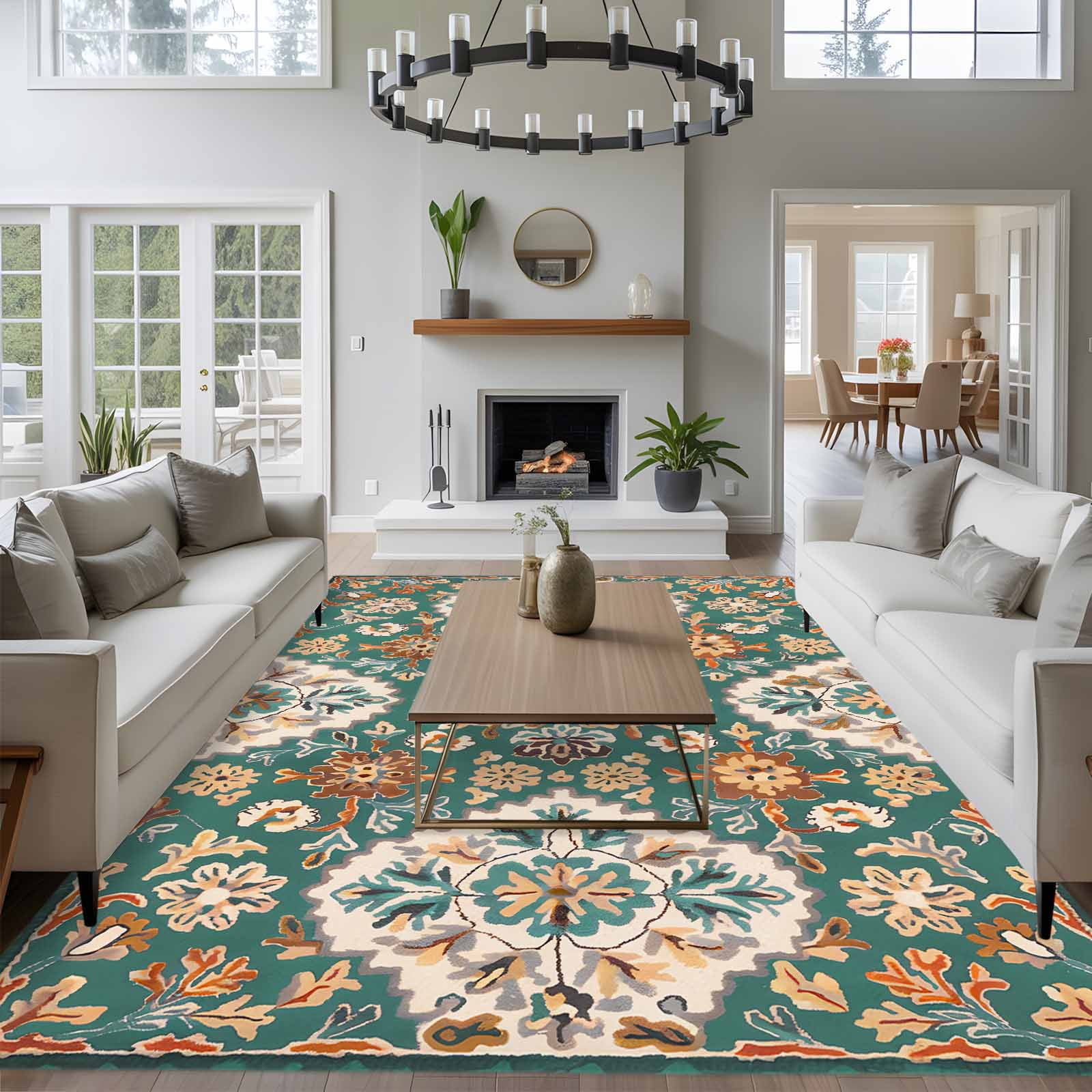 Bohemia Ethnic Style 8x10 Area Rug for Living Room Sectional Sofa ...