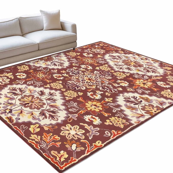 Bohemia Ethnic Style Area Rug, Retro Southwest Pattern Orange Non-Slip ...
