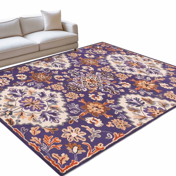 Bohemia Ethnic Style Area Rug, Retro Southwest Pattern Purple Non-Slip ...
