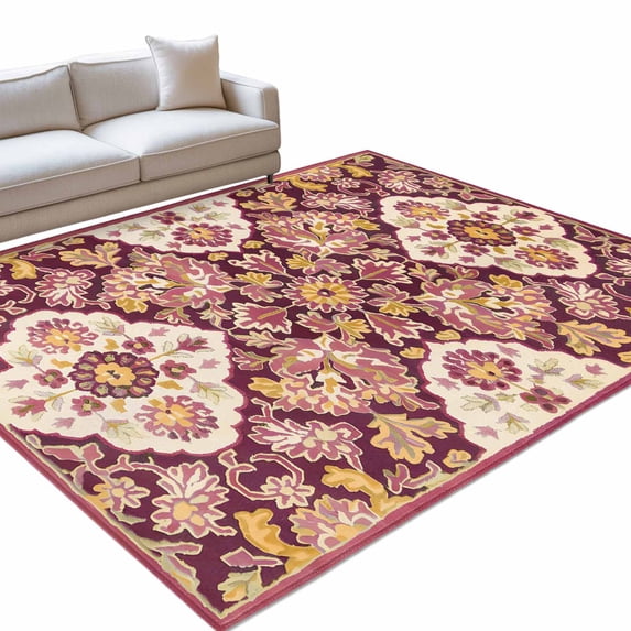 Bohemia Ethnic Style Area Rug, Retro Southwest Pattern Red Non-Slip ...