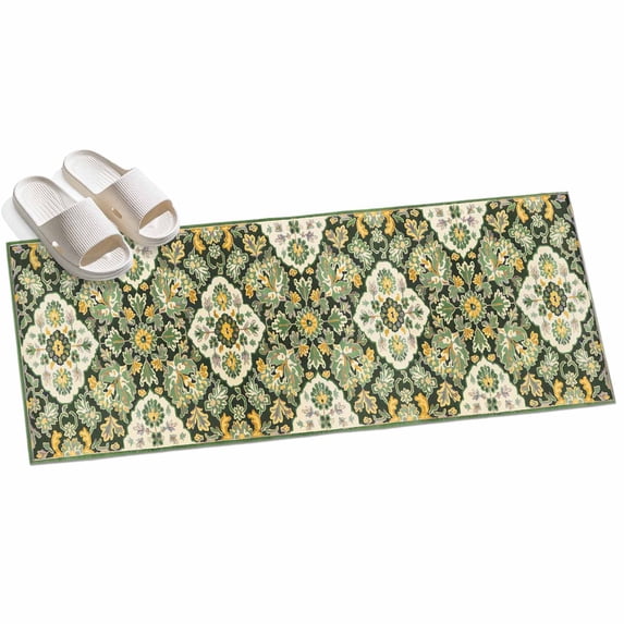 Bohemia Ethnic Style Area Rug, Vintage Green Southwest Pattern Non-Slip ...