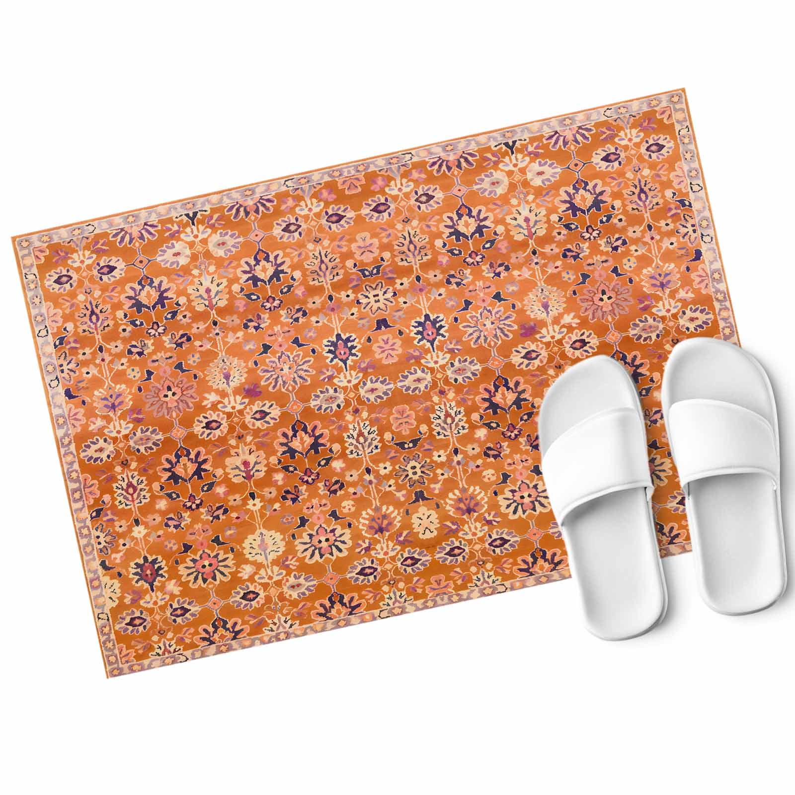 Bohemia Ethnic Style Door Mat Retro Pattern Orange Southwest Non Slip ...