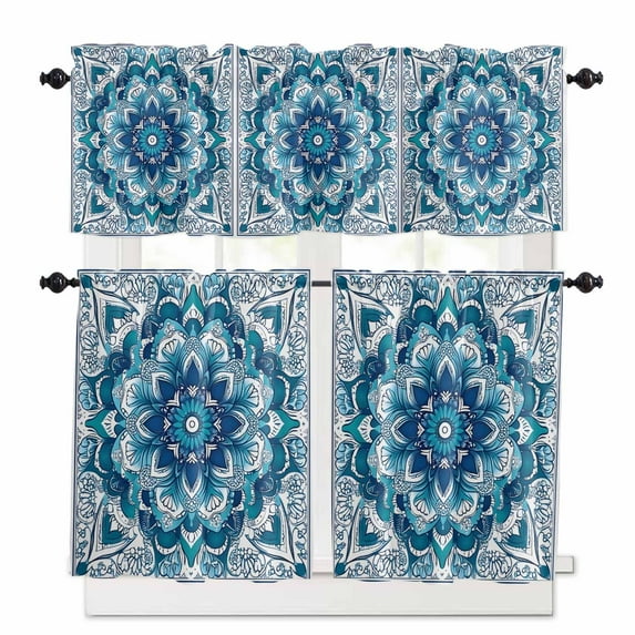 Bohemia Ethnic Style Kitchen Curtains Valance and Tier Set Abstract ...