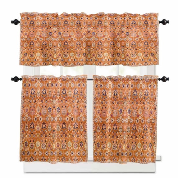 Bohemia Ethnic Style Kitchen Curtains Valance and Tier Set Retro ...