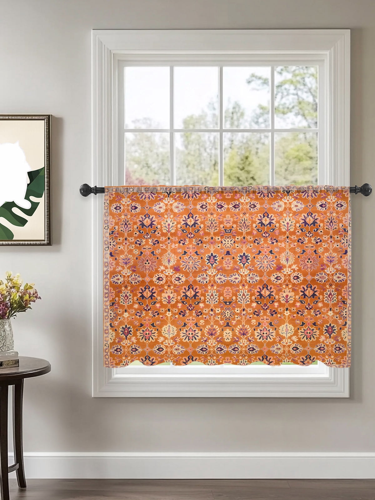 Bohemia Ethnic Style Sheer Curtains 45 Inch Long 1 Panel Retro Pattern ...