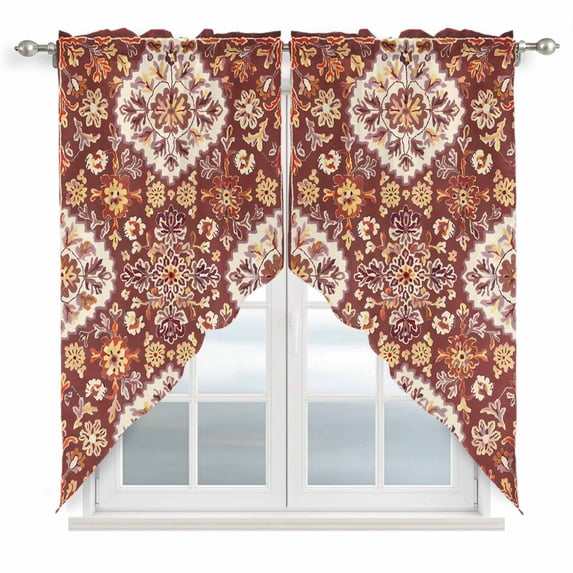Bohemia Ethnic Style Swag Curtain Valance for Window 2 Panels Retro ...