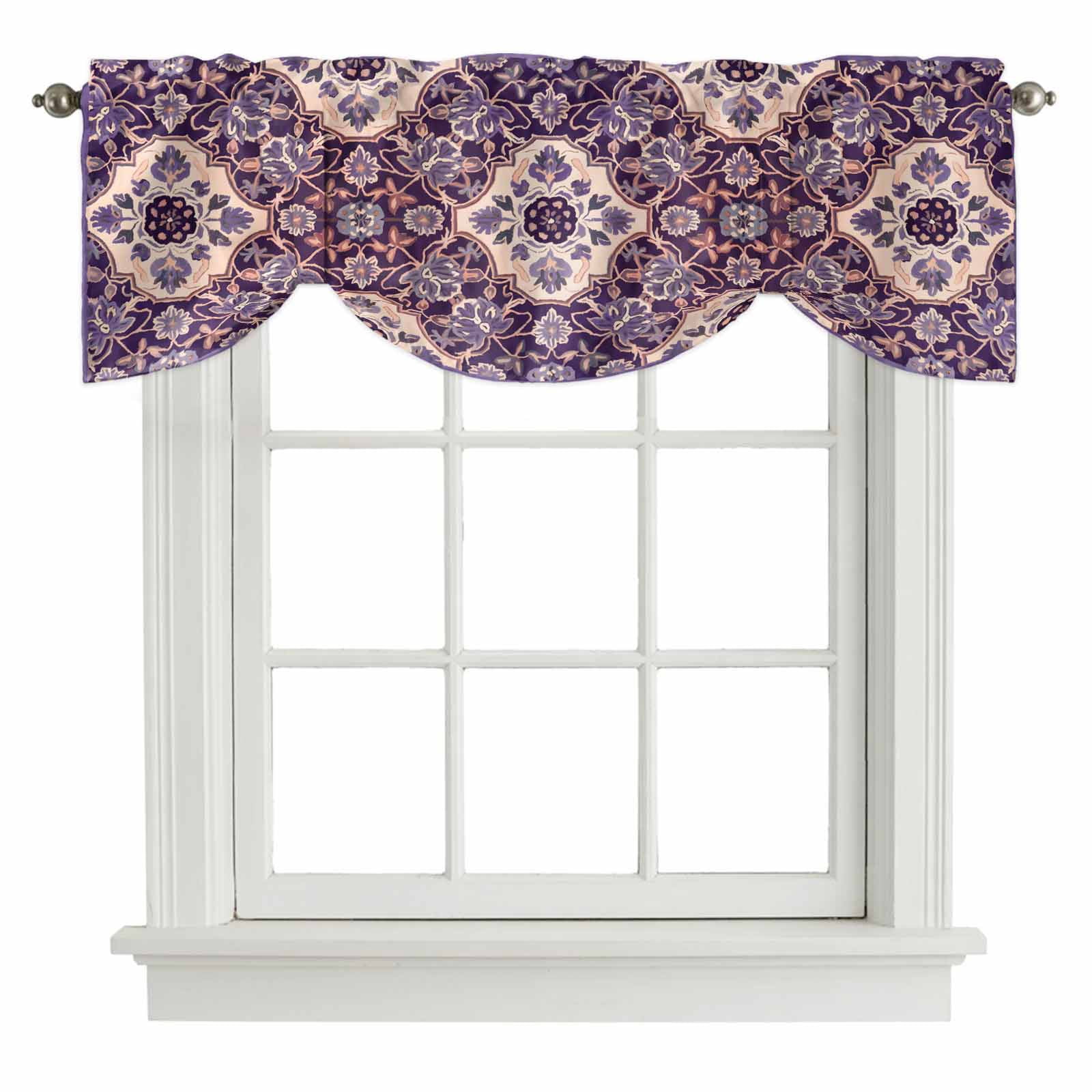 Bohemia Ethnic Style Tie Up Valance Curtains Retro Purple Southwest ...