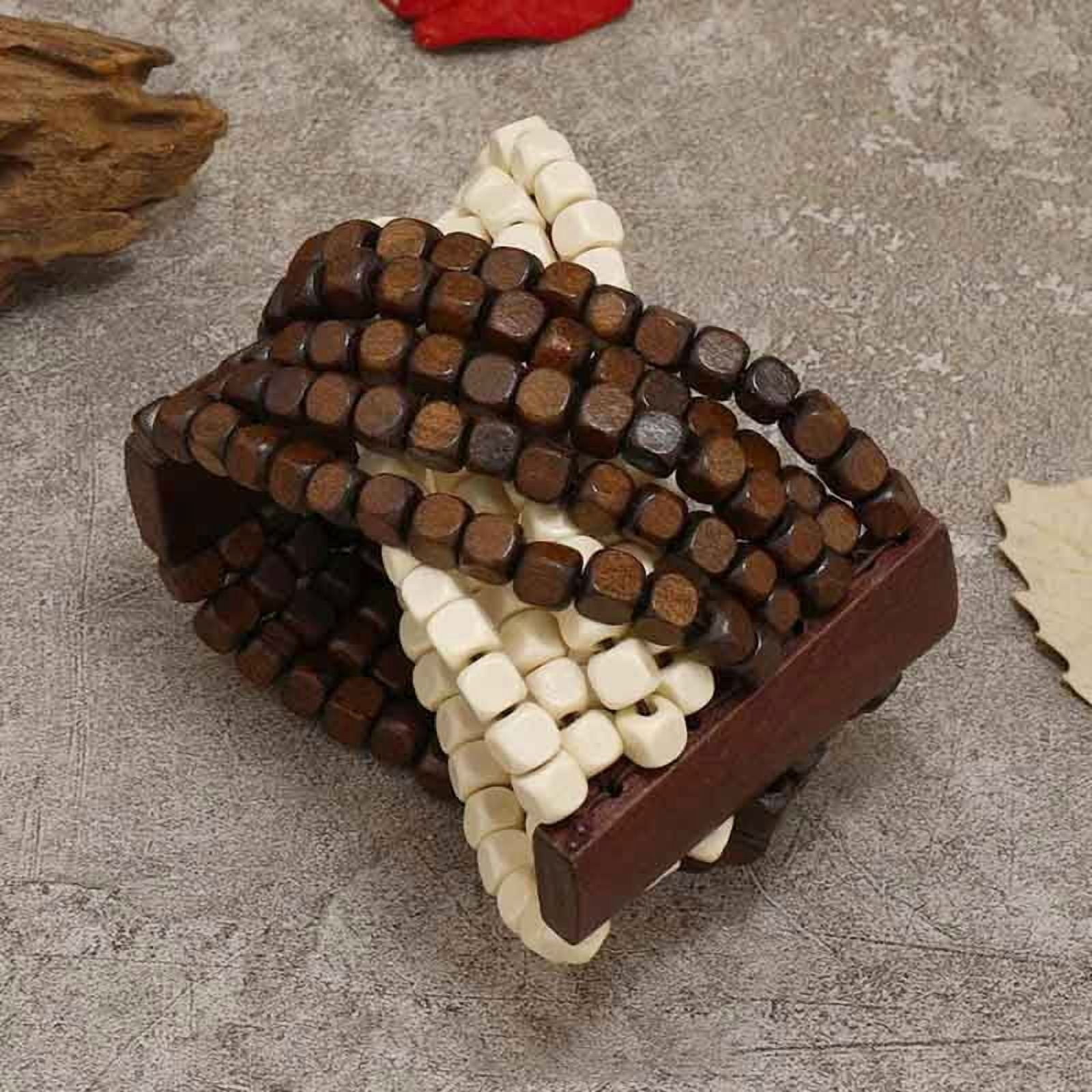 Bohemia & Ethnic Style Wood Stretch Bracelets for Women Coconut Brown ...