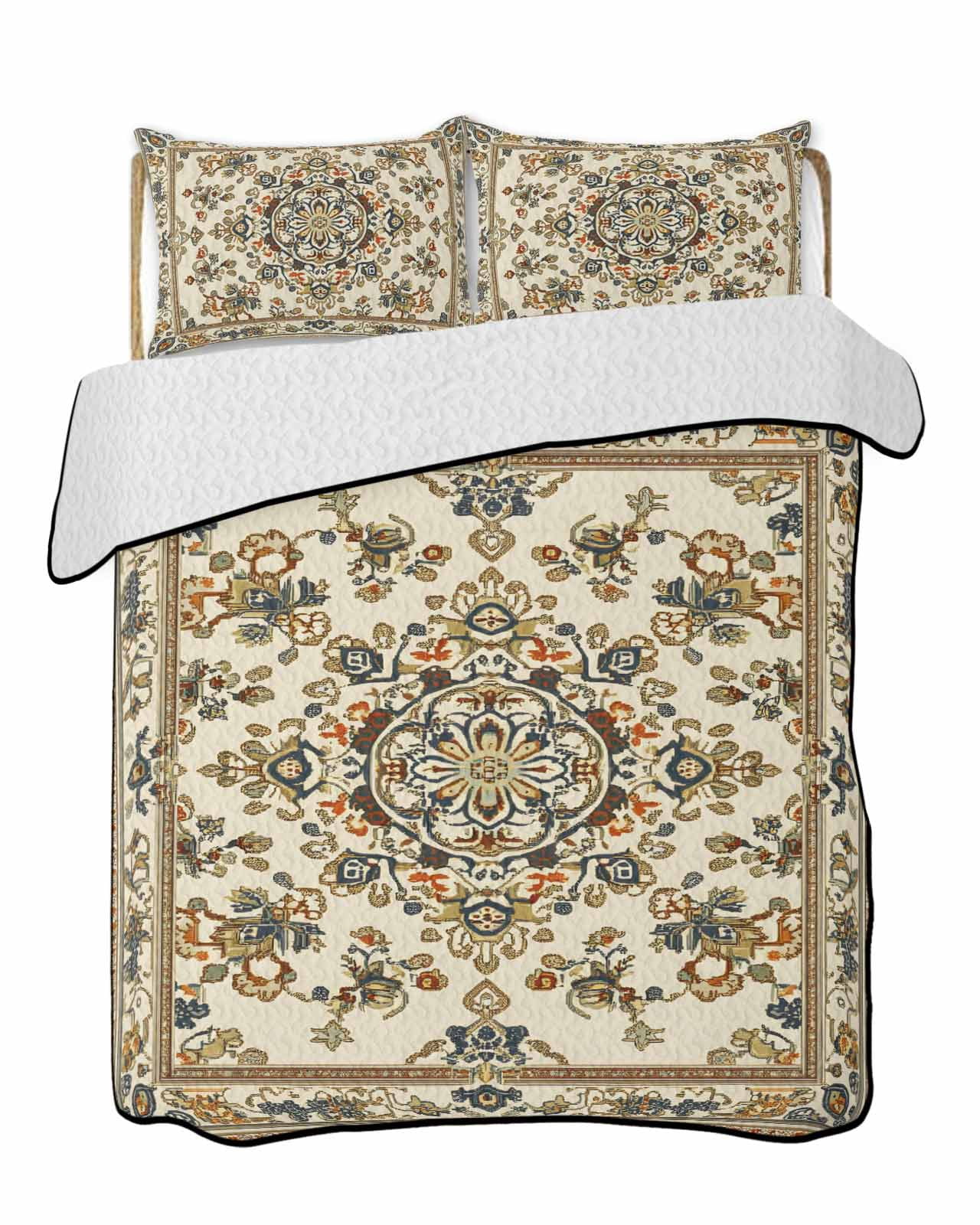 Bohemia Floral Quilts Bedding Set Full Size Vintage Boho Ethnic ...