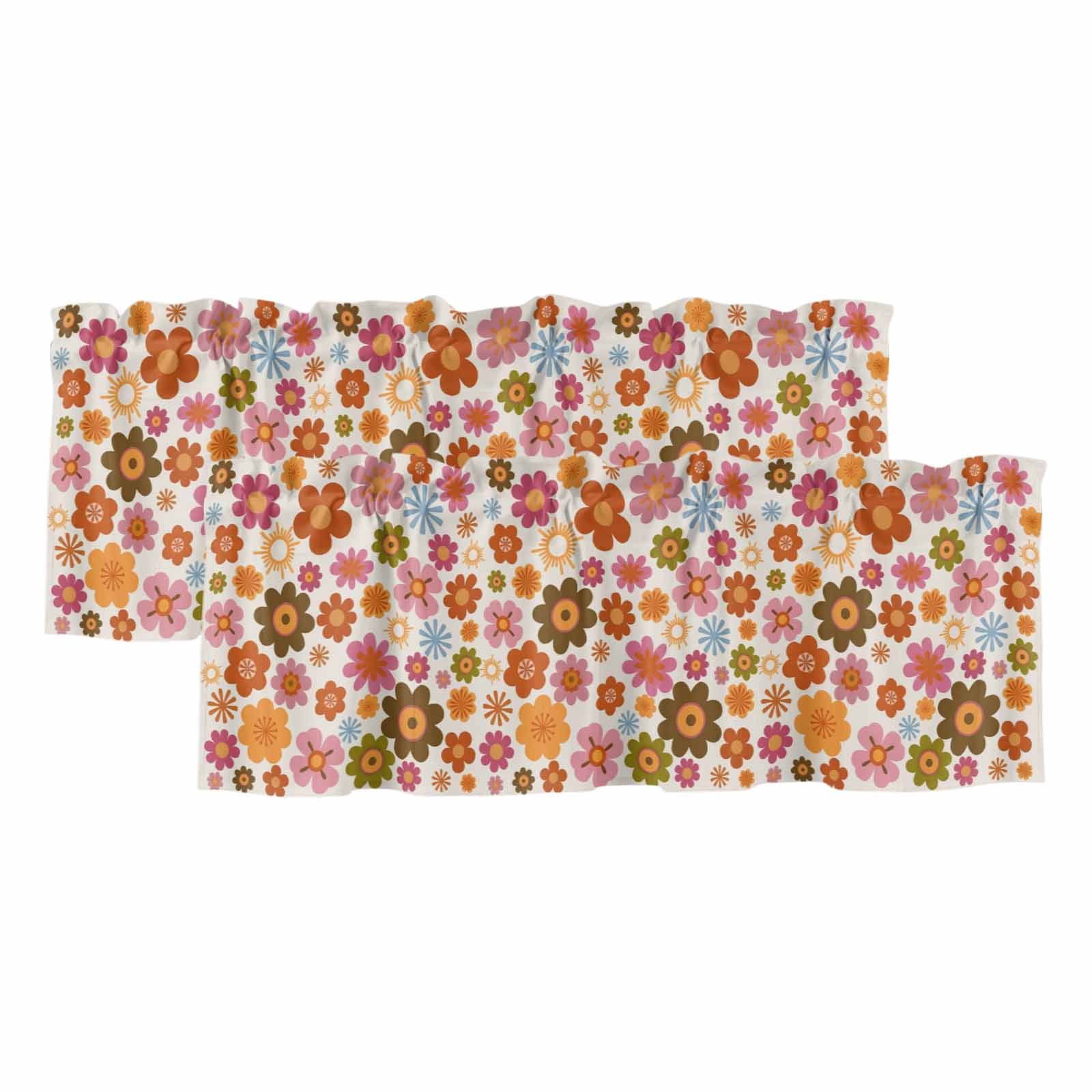 Bohemia Floral Valances for Windows, Decorative Rod Pocket Window ...