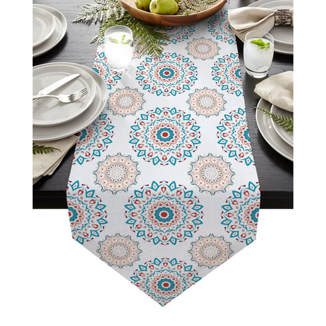 Bohemia Flower Plant Table Runners Printed Coffee Tablecloth Wedding ...