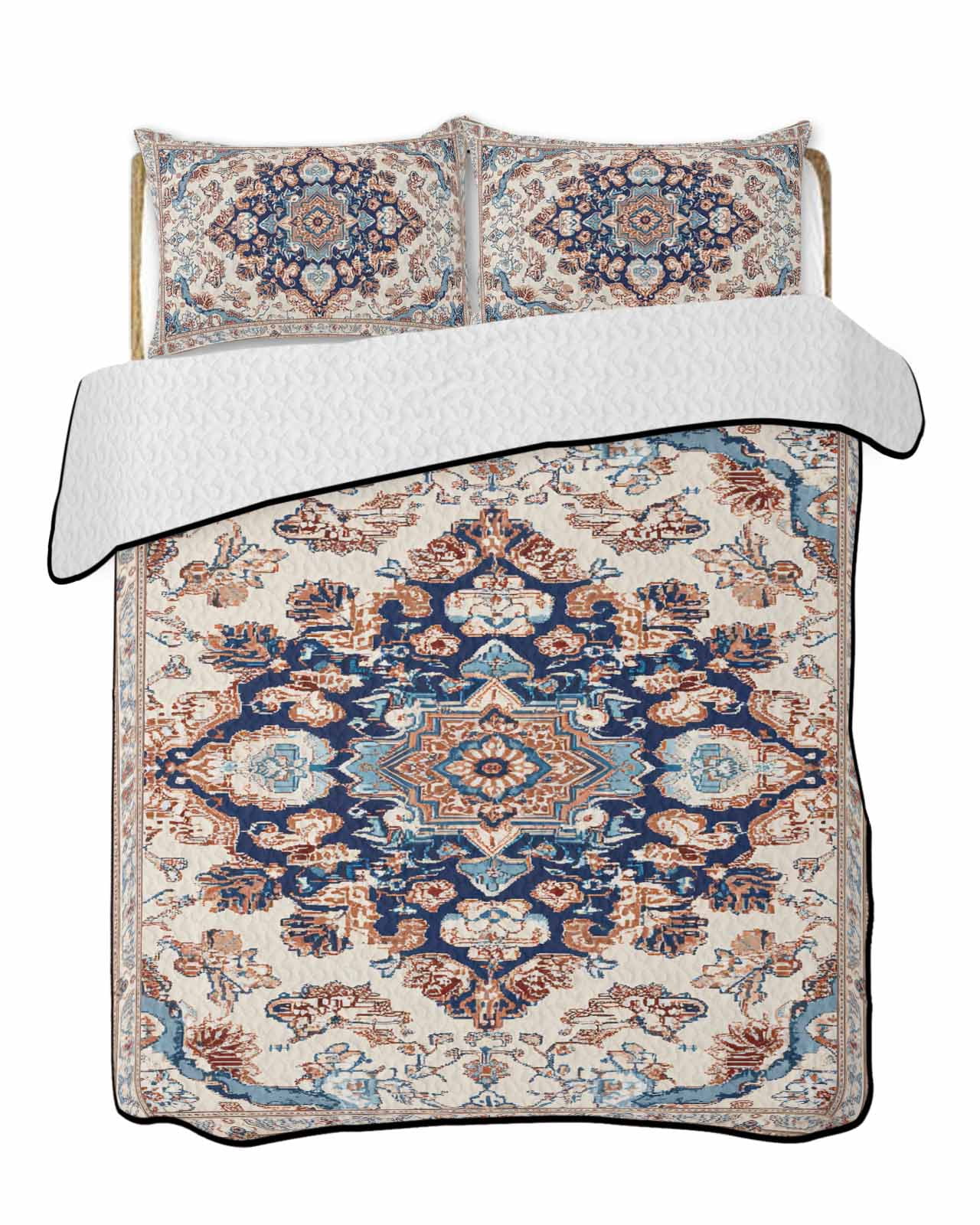 Bohemia Flower Quilts Bedding Set Queen Size Vintage Boho Ethnic ...