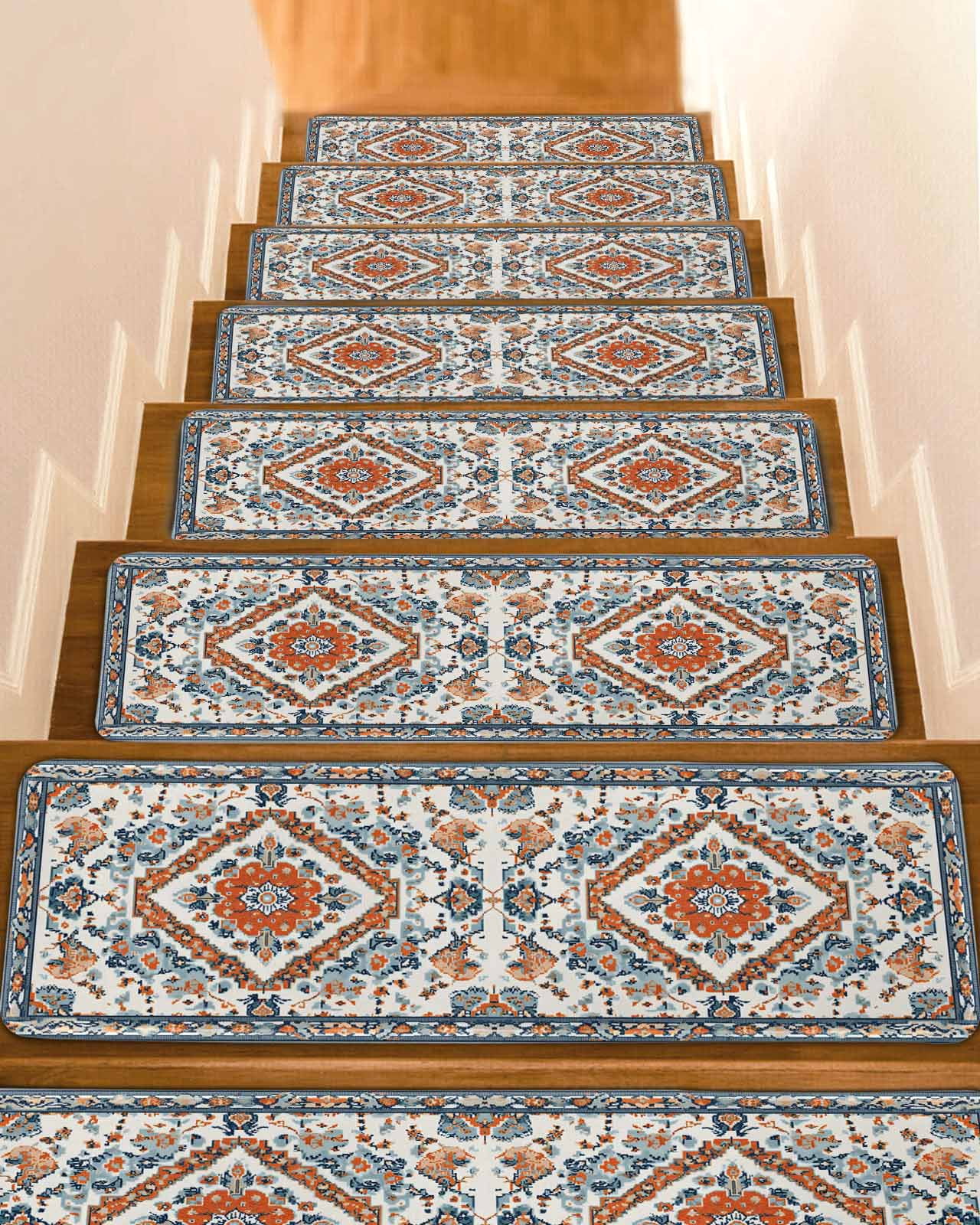 Bohemia Flower Stair Treads Non Slip for Steps Retro Boho Ethnic ...