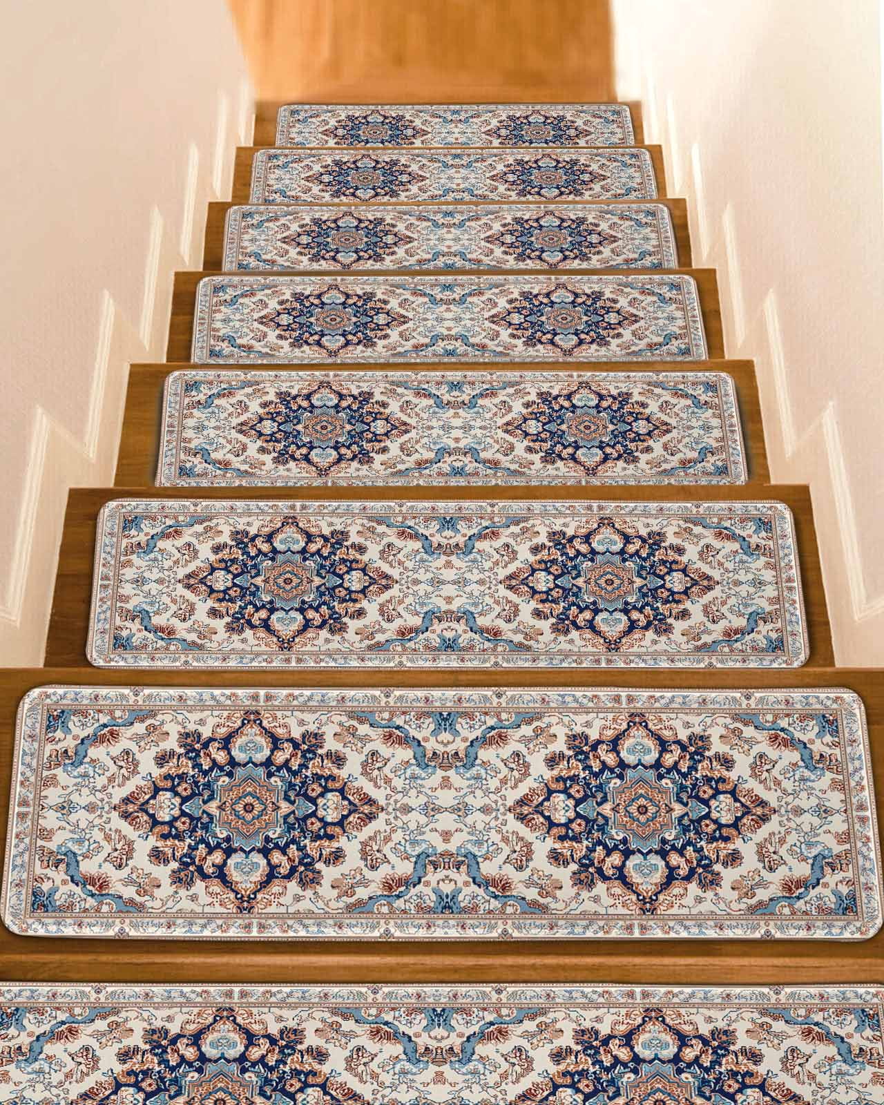Bohemia Flower Stair Treads Non Slip for Steps Vintage Boho Ethnic ...