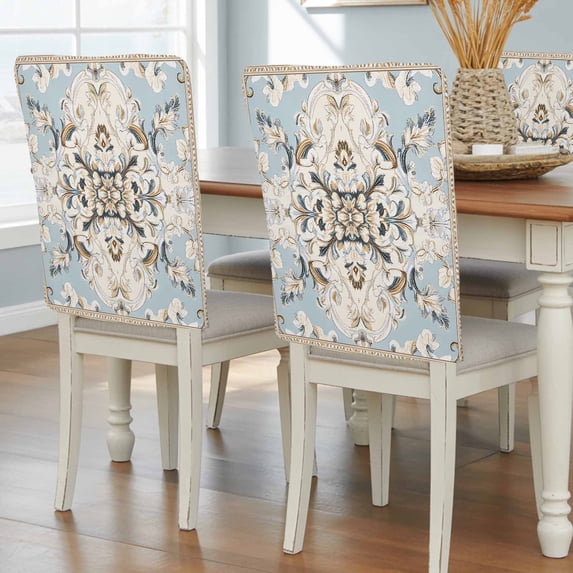 Bohemia Flowers Chair Back Covers, Boho Ethnic Rustic Abstract Pattern ...