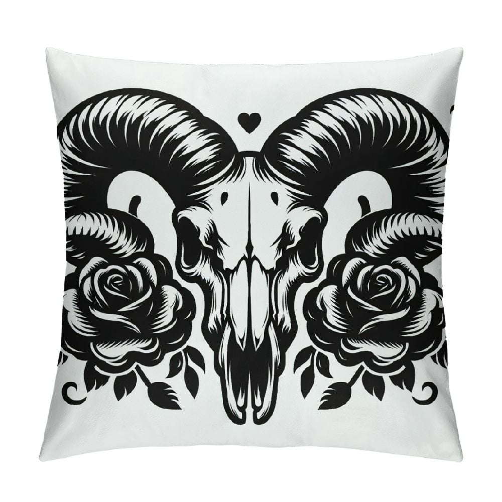 Bohemia Goat Head Pillowcase, Retro Cushion Cover， Throw Pillow Covers ...