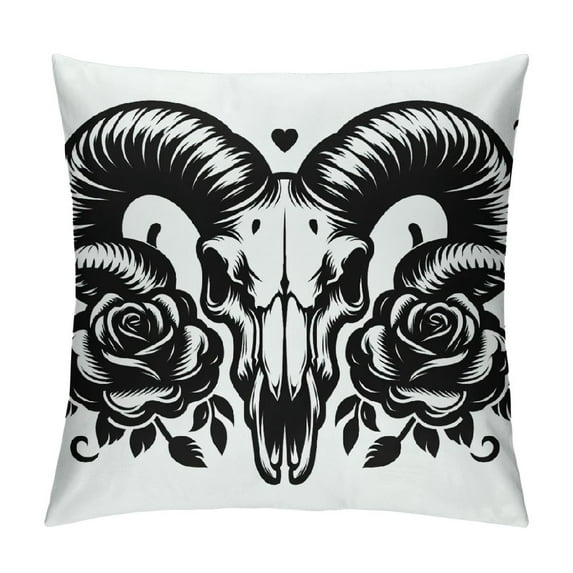 Bohemia Goat Head Pillowcase, Retro Cushion Cover， Throw Pillow Covers ...