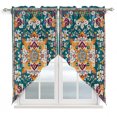 Bohemia Green Swag Curtain Valance for Window 2 Panels Retro Boho ...