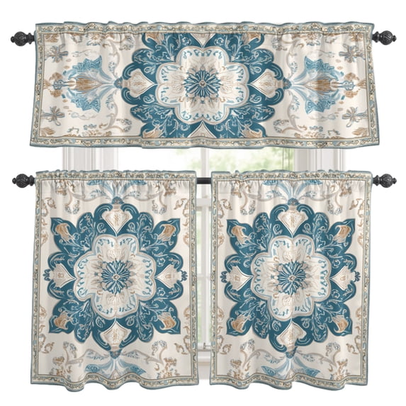 Bohemia Kitchen Curtains Set for Windows, Retro Boho Ethnic Farmhouse ...