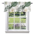 Bohemia Leaf Valances for Windows, Boho Abstract Botanical Green ...