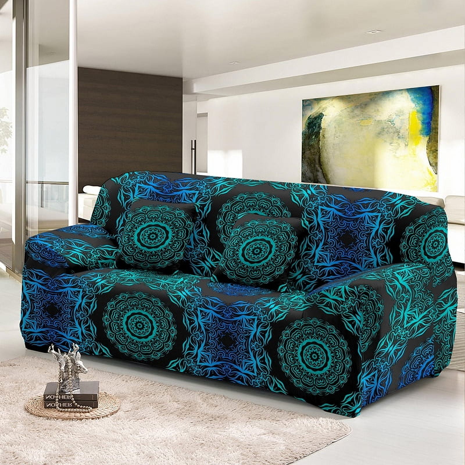 Bohemia Mandala 1/2/3/4 Seats Combination Sofa Cover Boho Stretch Couch ...