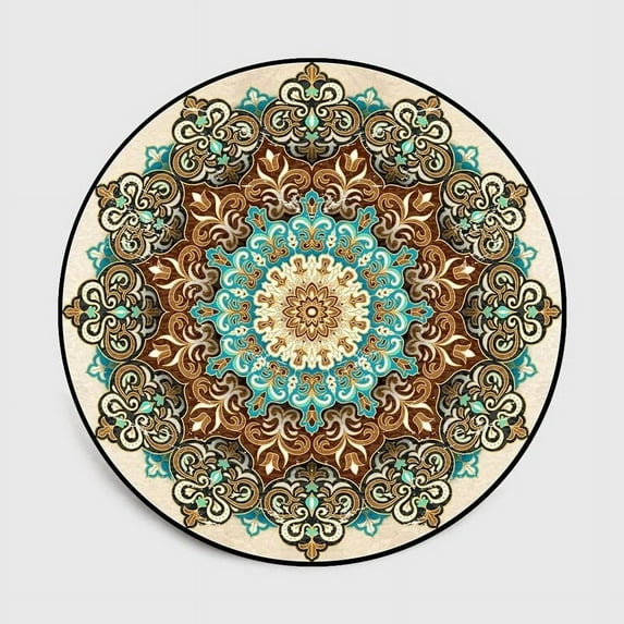 Bohemia Mandala Round Carpet Living Room Geometric Ethnic Flowers ...