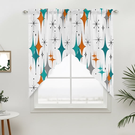 Bohemia Mid Swag Curtain Valance for Windows, Century Geometric Diamond ...