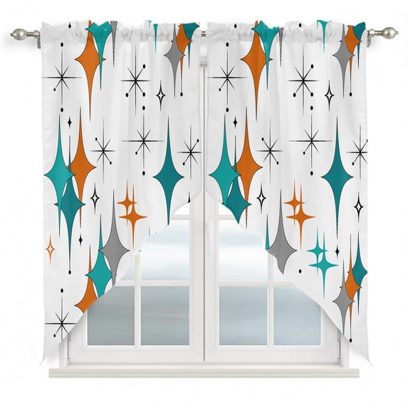 Bohemia Mid Swag Valances for Windows 45 inches Long, Century Geometric ...