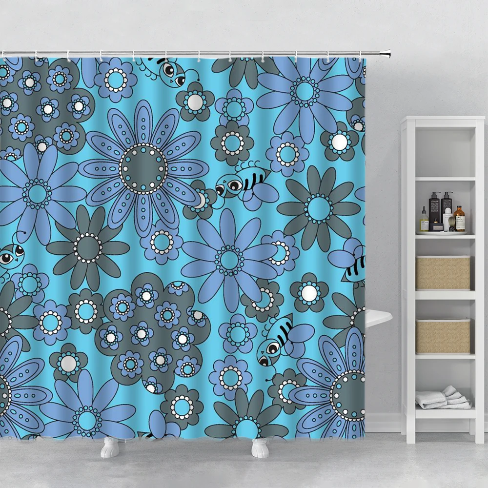 Bohemia Nationality Style Geometry Floral Shower Curtains Modern Design ...