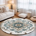 Bohemia Native Farmhouse Flower Round Rug 5ft Abstract Retro Tribal ...