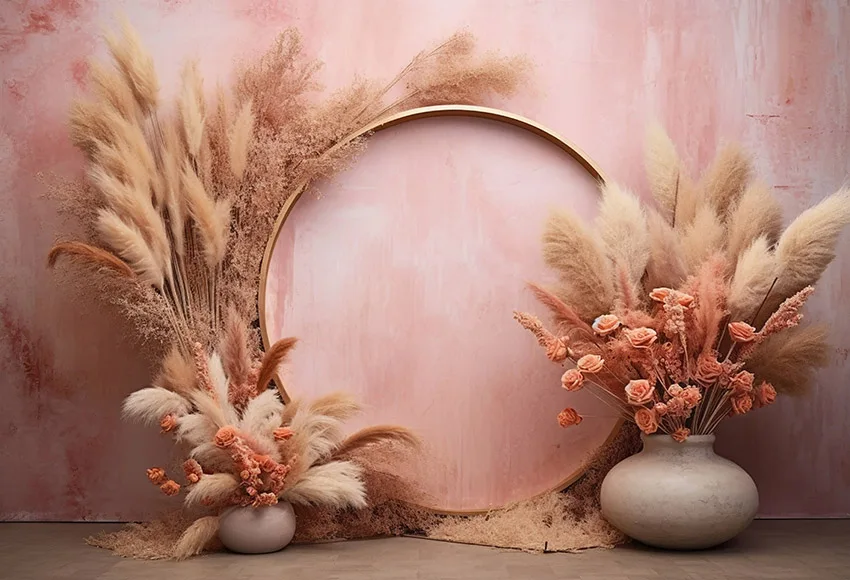 Bohemia Pampas Grass Floral Arch Wedding Birthday Maternity Portrait r ...