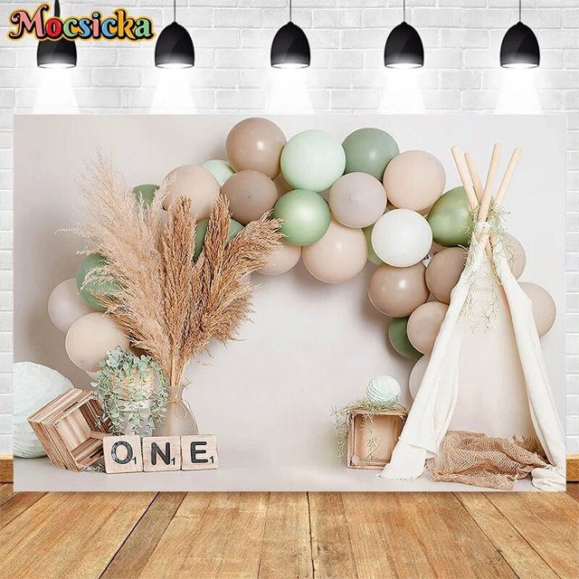 Bohemia Pampas Grass Tents Newborn Cake Smash Photography Backdrops ...