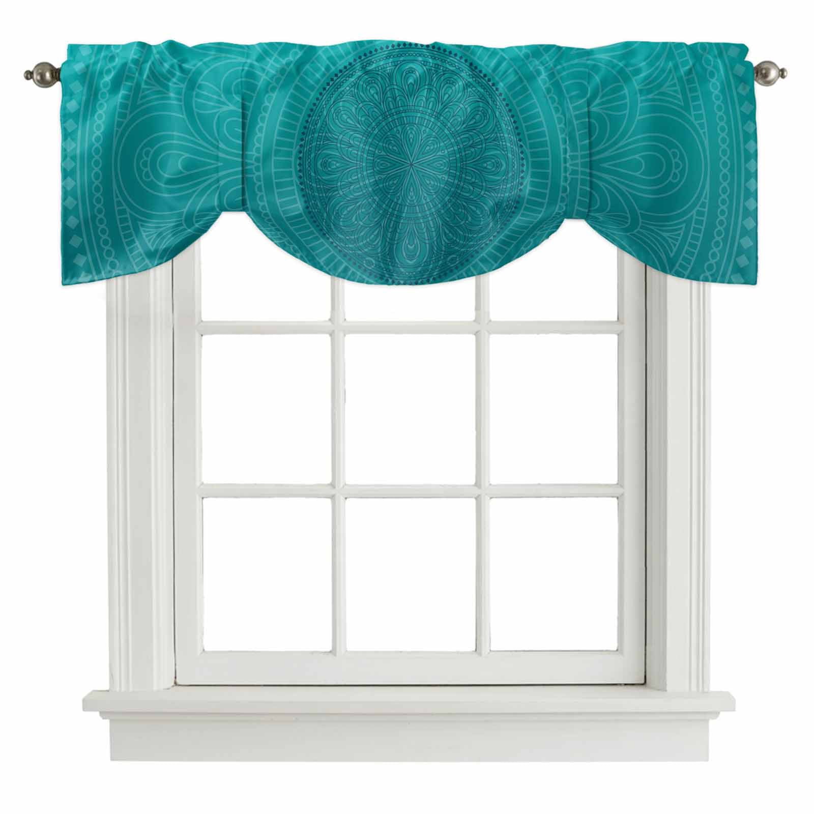 Bohemia Pattern Tie Up Valance Curtains Green Gradient Abstract Classic ...