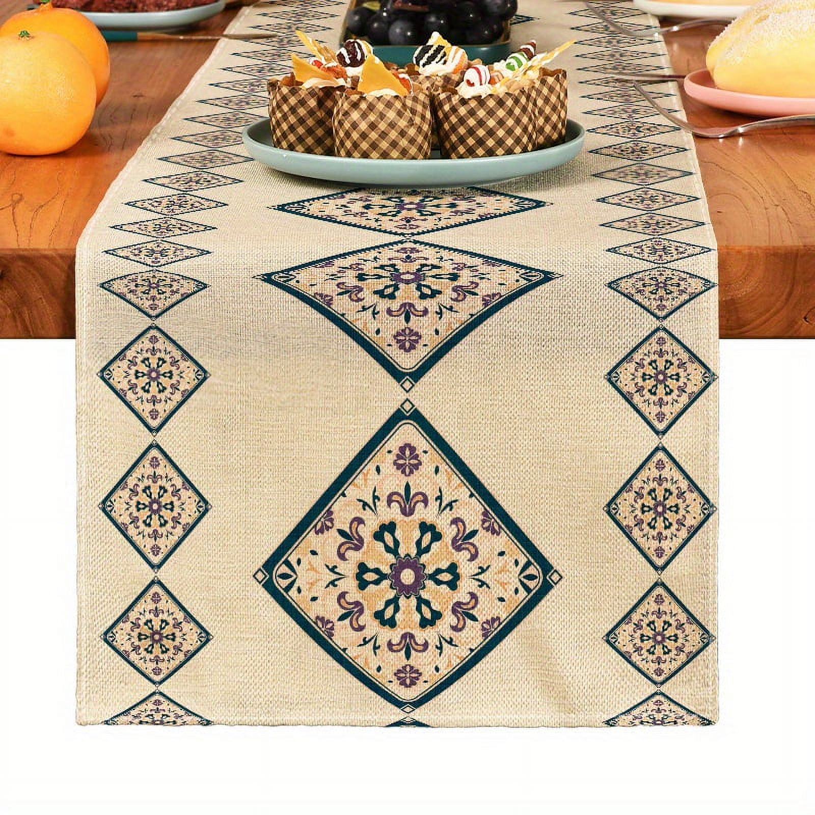 Bohemia Persian Style Linen Table Runner Holiday Party rations Reusable ...