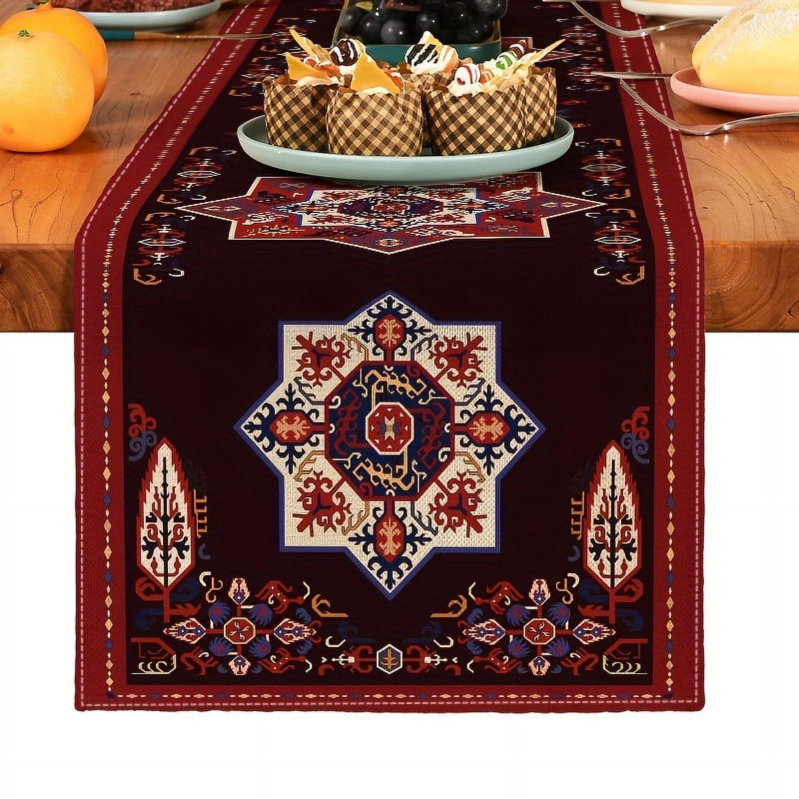 Bohemia Persian Style Linen Table Runner Holiday Party rations Reusable ...