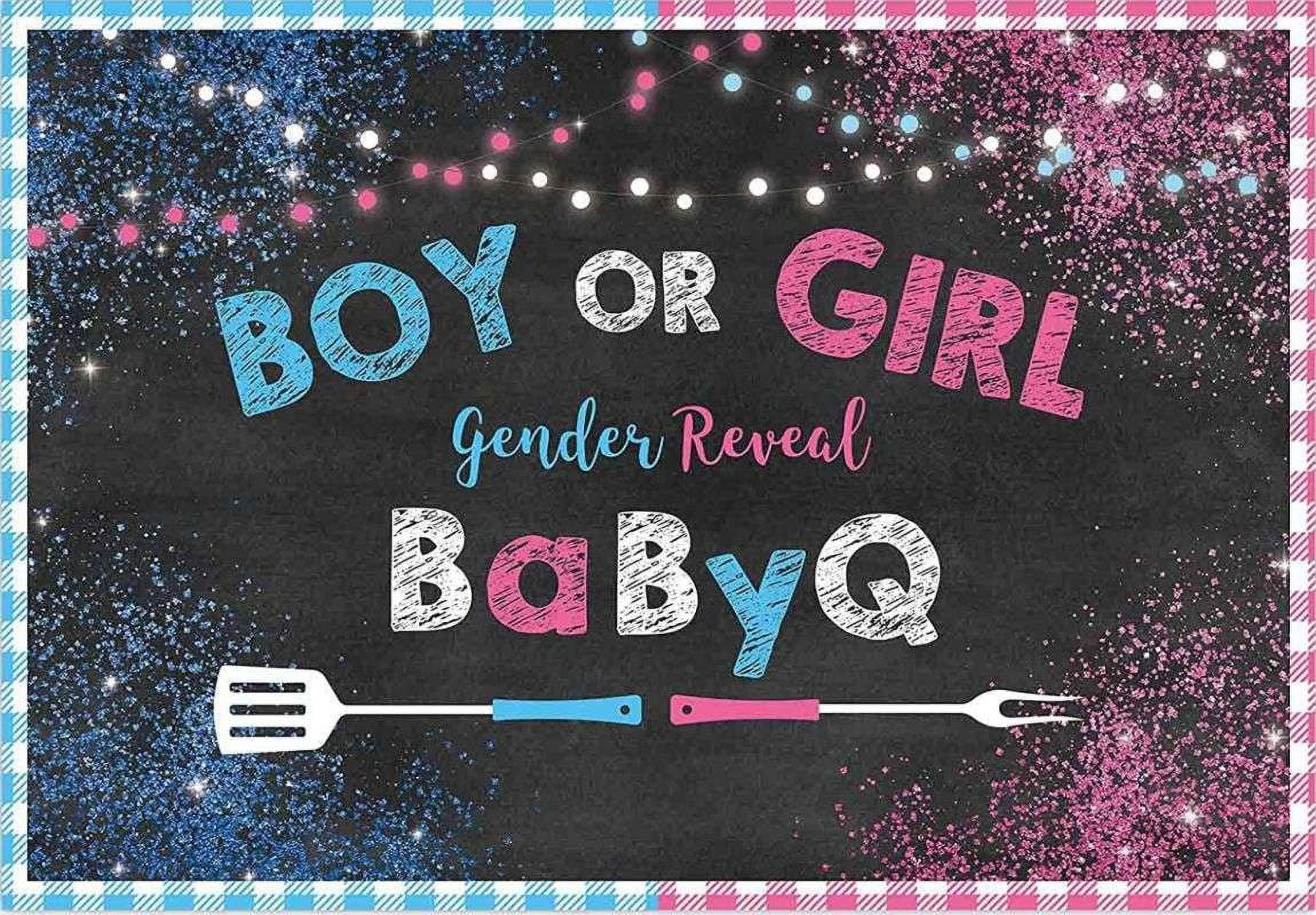 Bohemia Pink or Blue Balloon Background He or She Party ration Pampas ...