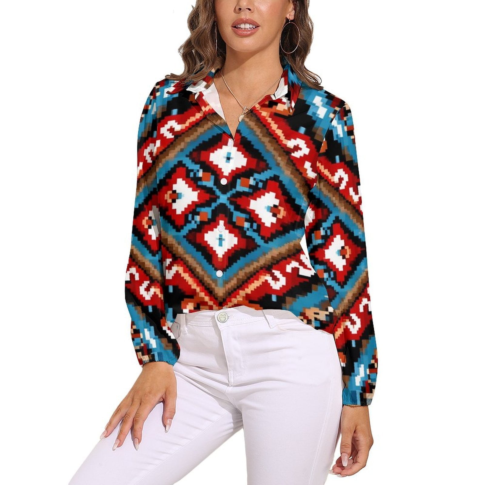 Bohemia Power Blouse Retro Hippy Flowers Trendy Printed Blouses Female ...